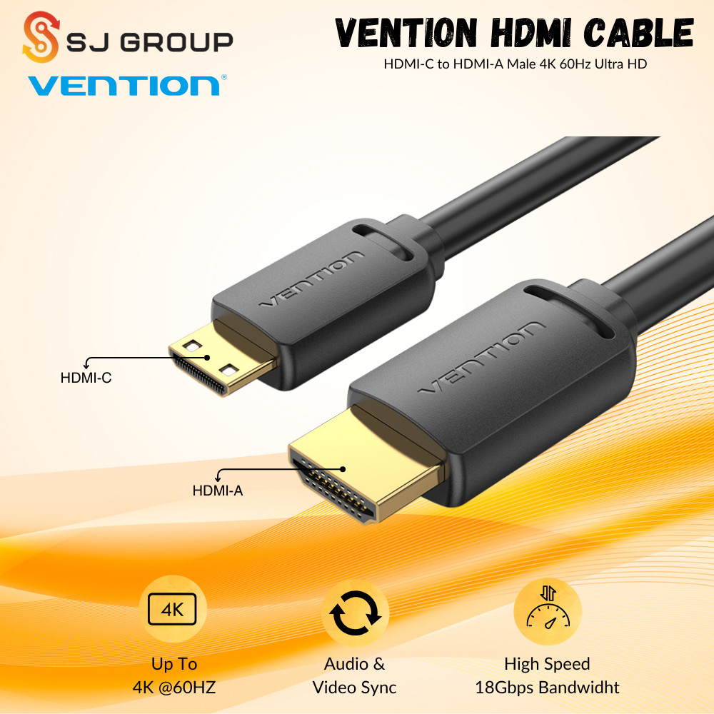 Jual Vention Cable HDMI-C to HDMI-A Male 4K 60Hz Kabel Ultra HD (1.5-3 ...