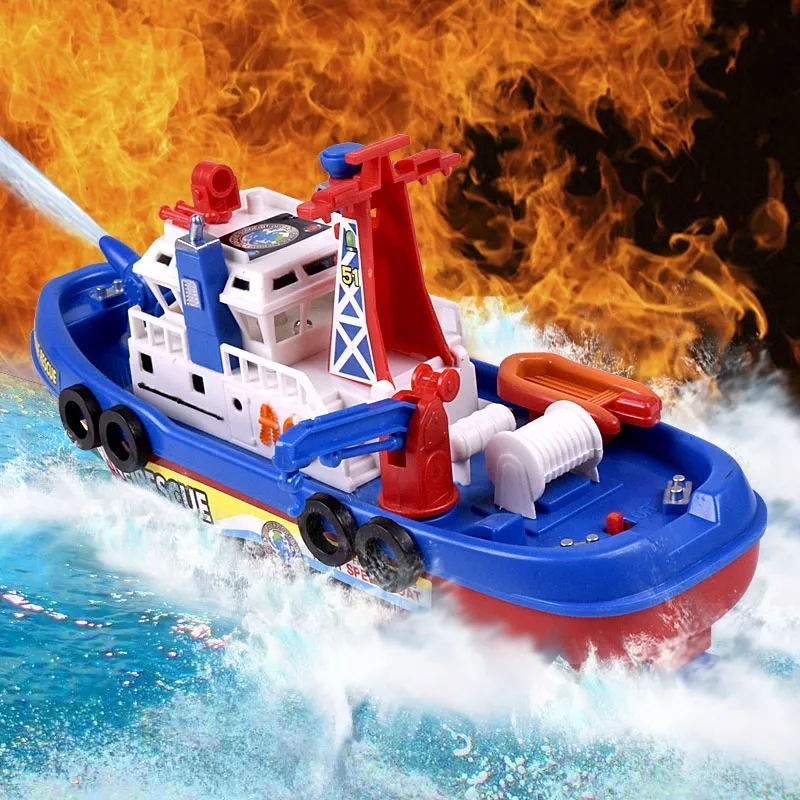 Jual Electric Marine Rescue Fire Fighting Boat Model Fireboat with LED ...