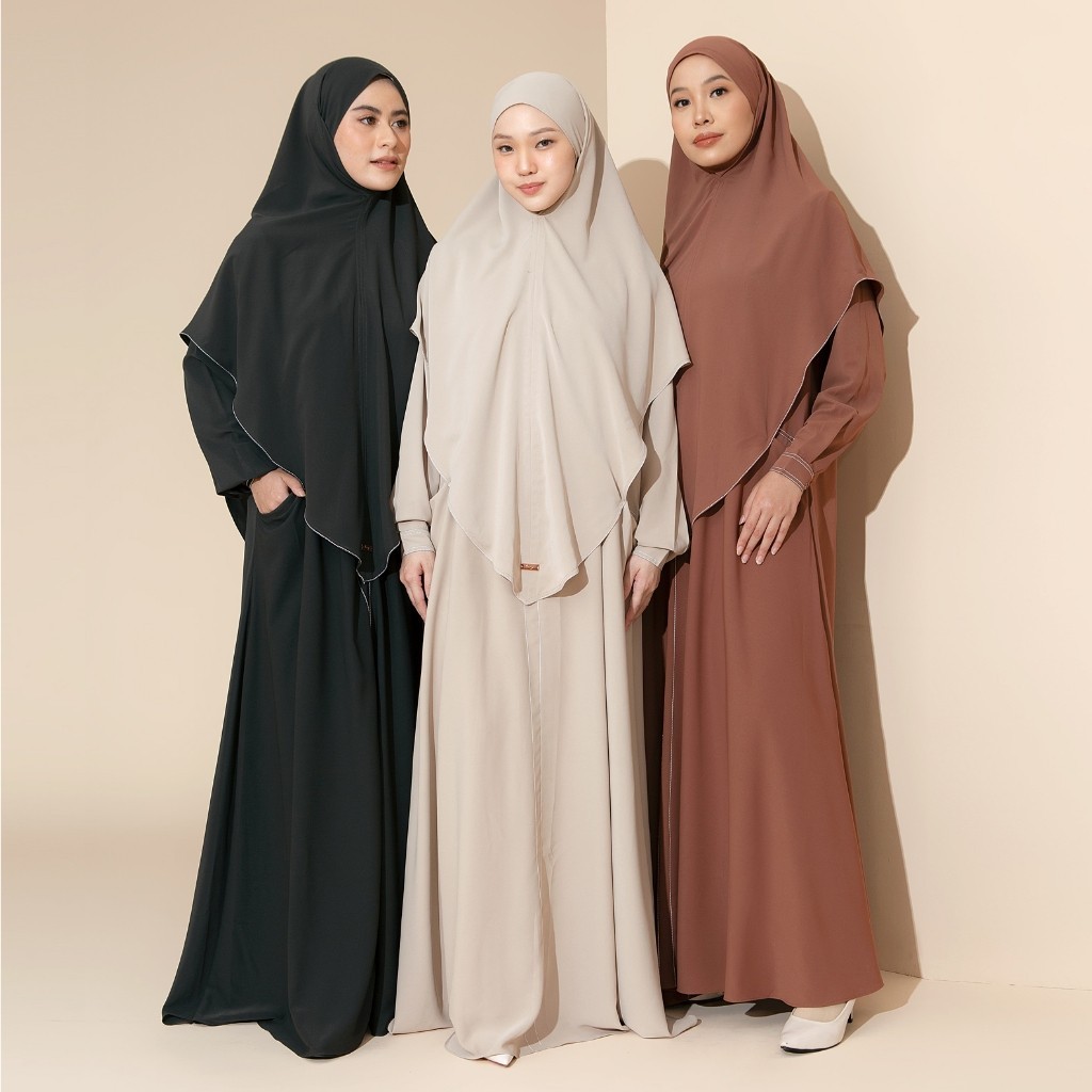 Jual Lozy Hijab - Humaya Abaya Set (Gamis Umroh Haji Abaya Set Kerudung) | Shopee Indonesia