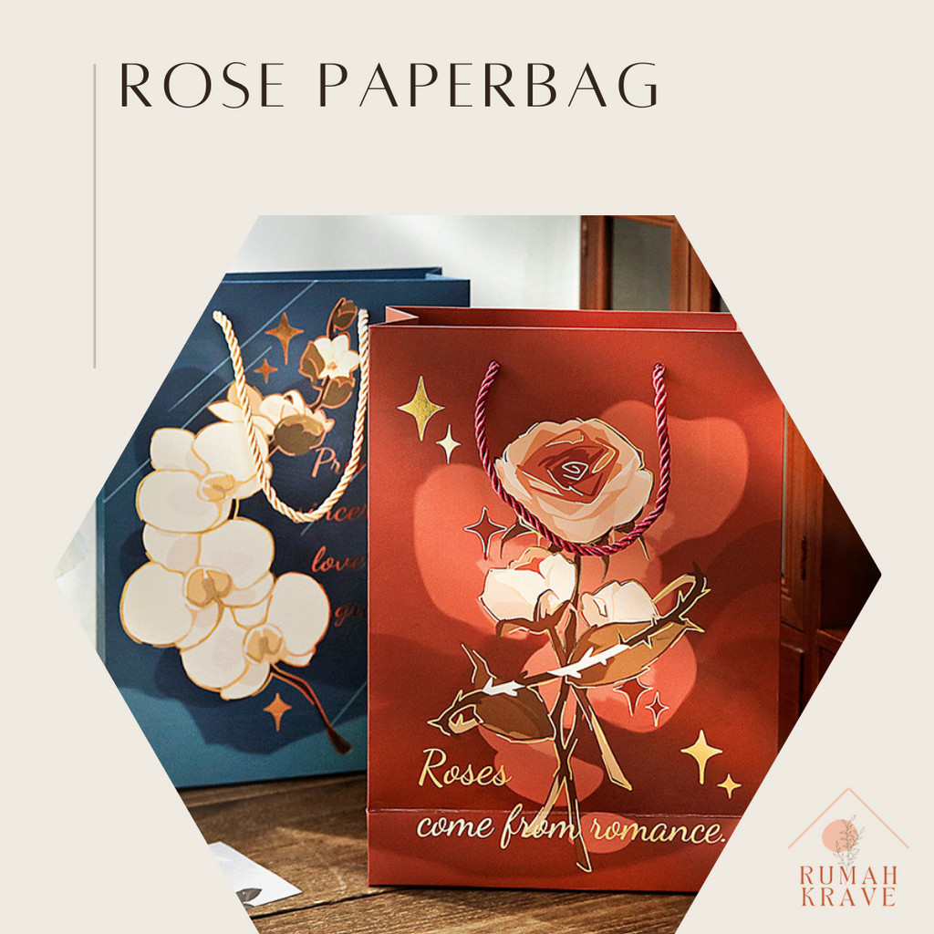 Jual RUMAH KRAVE - Rose Paperbag 30cm Tas Kandong Goodie Bag Kado ...