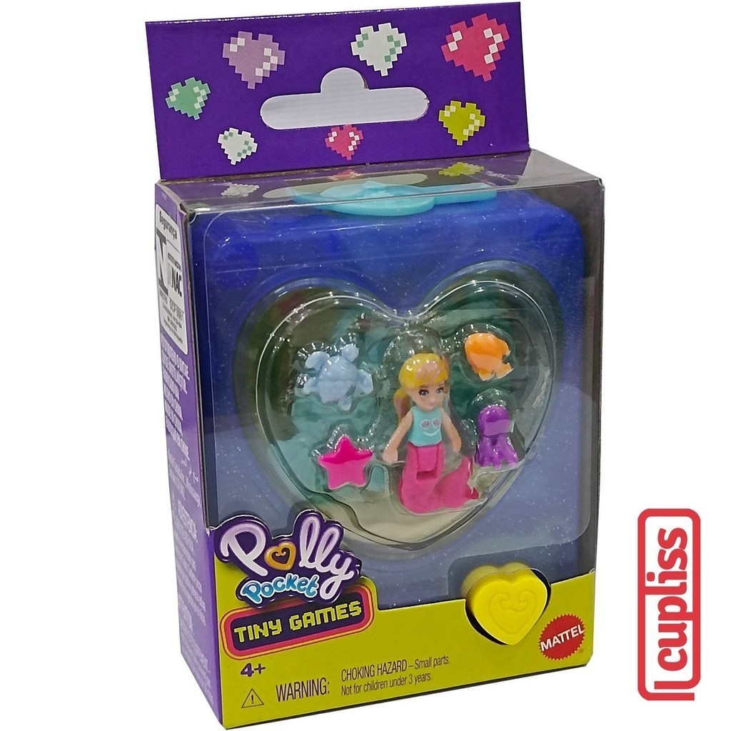 Jual Mattel Polly Pocket GWF49 Tiny Games Water Blue Fish GWF48 ...