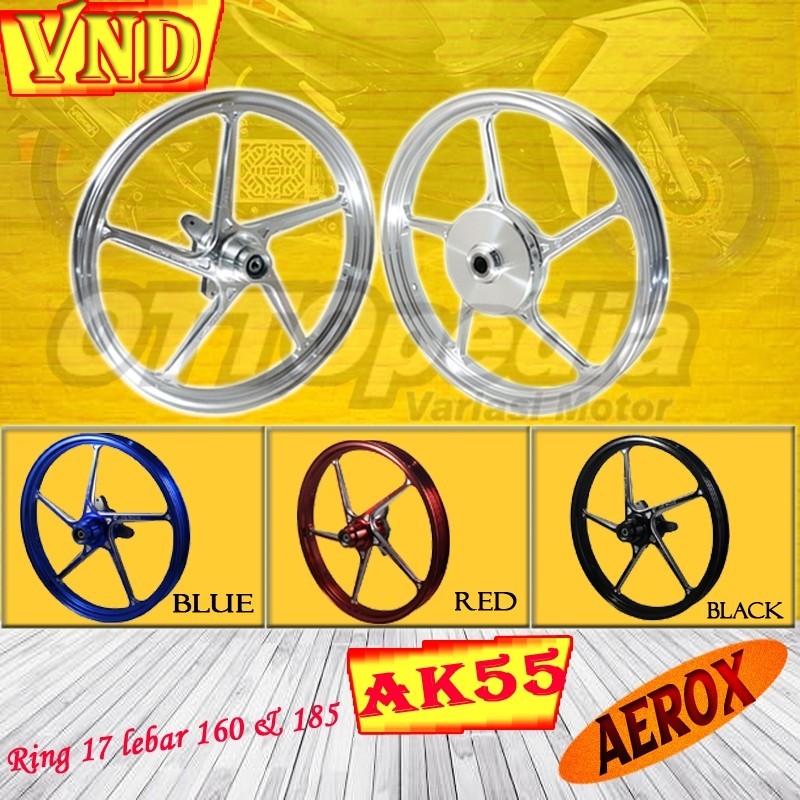 Jual Velg Racing VND Aerox 155 Old / New Aerox Pelek AK 55 Enkei Original VND Palang 5 Ring 17 ...