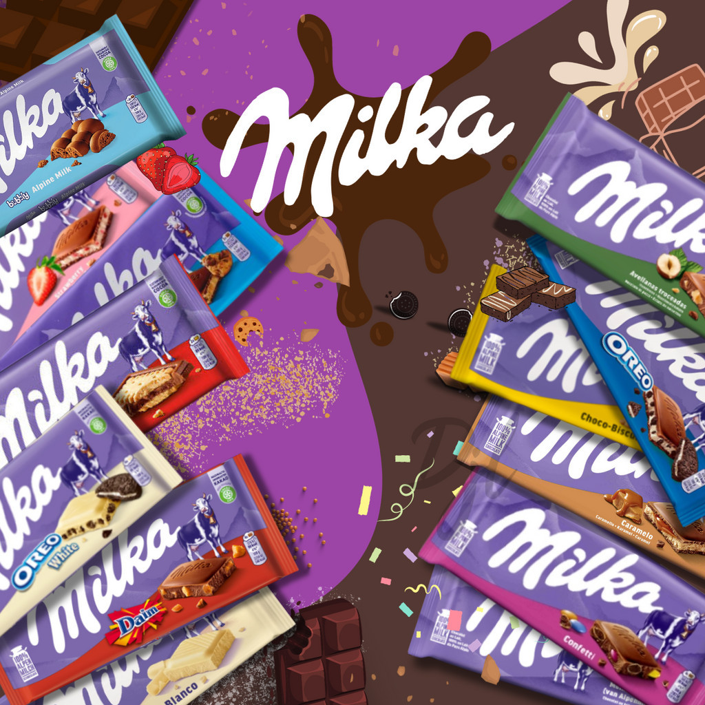 Jual Milka Alpine Milk Chocolate 1 Pcs Snack Cokelat Manis Susu Import ...