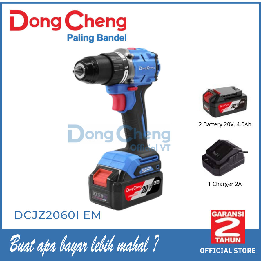 Jual DONGCHENG BOR CORDLESS IMPACT DRILL TEMBOK 20V4AH DCJZ2060i ...
