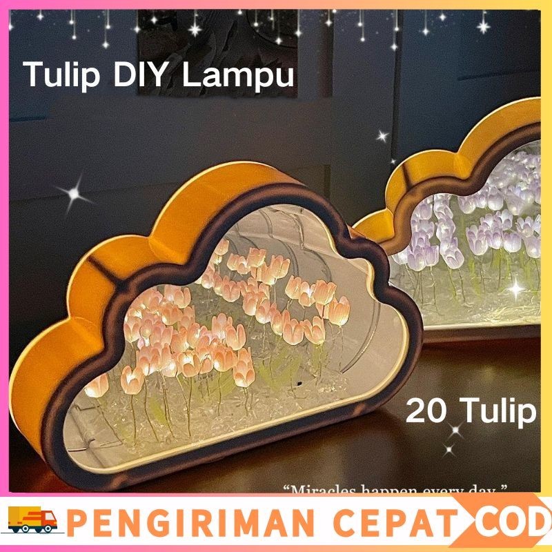 Jual 【COD】20 Bunga Tulip Lampu/DIY Cloud Tulip Bunga Lampu/Lampu Malam ...