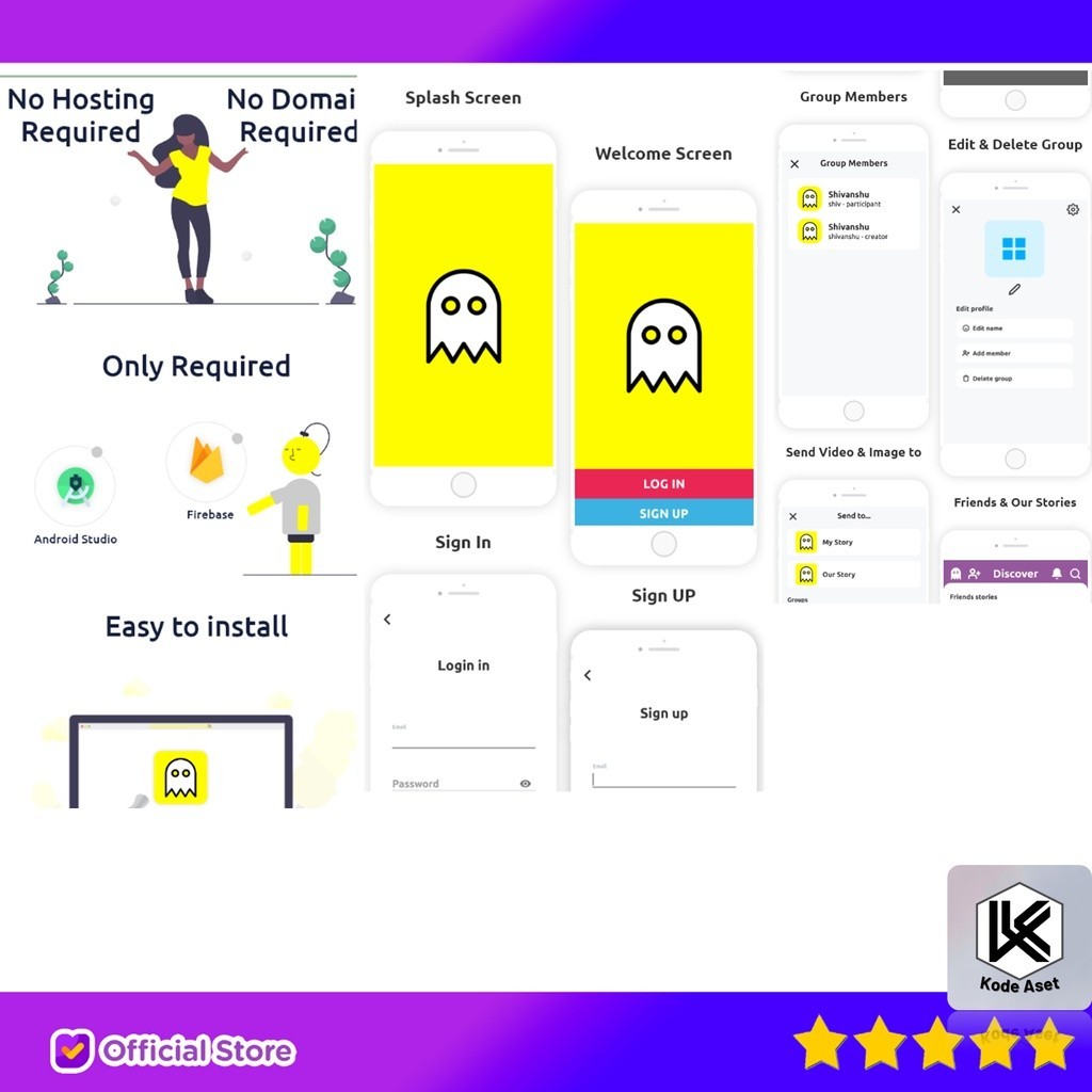 Jual SOURCE CODE APLIKASI CHATSNAP - SNAPCHAT CLONE SOCIAL NETWORK FRIEND FACE FILTERS CHAT ...