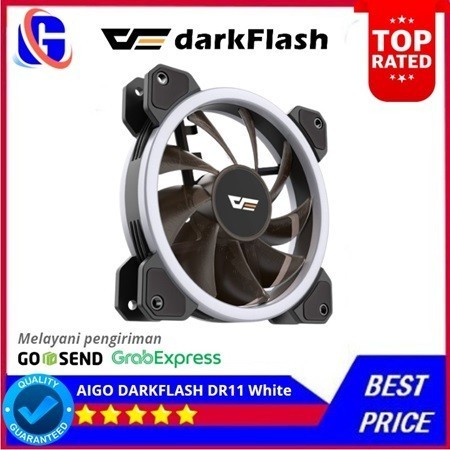 Jual AIGO DARKFLASH DR11 White LED Fan Case Ring Putih 12CM Kipas ...