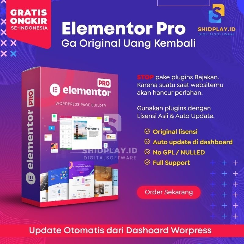 Jual Elementor Pro 100% Original License Automatic Update Free ...