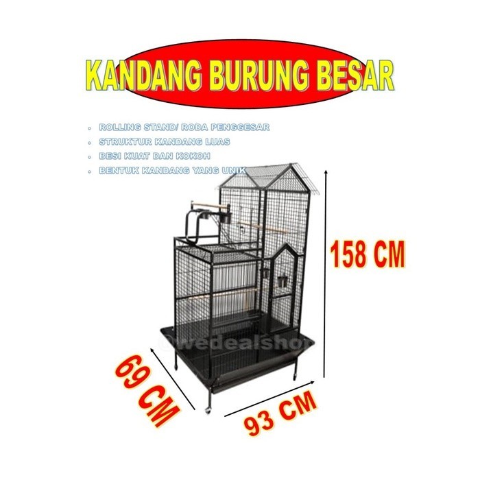 Jual KANDANG BURUNG BESAR SANGKAR HEWAN PARROT BEO JUMBO BESI | Shopee ...