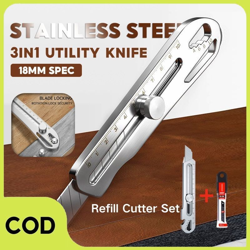Jual 【COD】18mm Multifungsi Cutter Cutter Refill Blade Cutter Utility ...