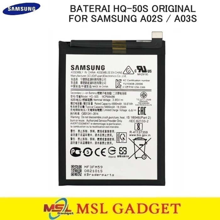 Jual Baterai Samsung Galaxy A02s / A03s HQ-50S Original 100% | Shopee Indonesia