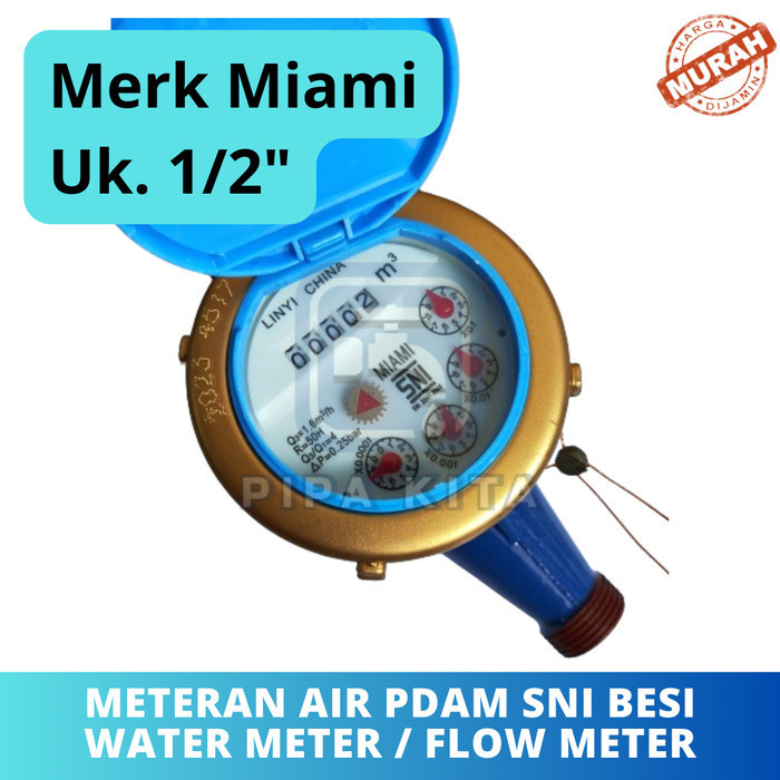 Jual Water Meter Miami 1/2 Inch Besi Pdam Sni Meteran Air Flow Meter ...