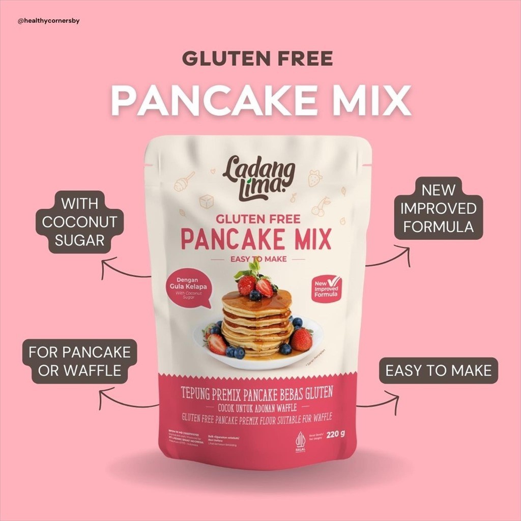 Jual Ladang Lima - Tepung Pancake Mix Gluten Free (220 gr) Tepung Wafel ...