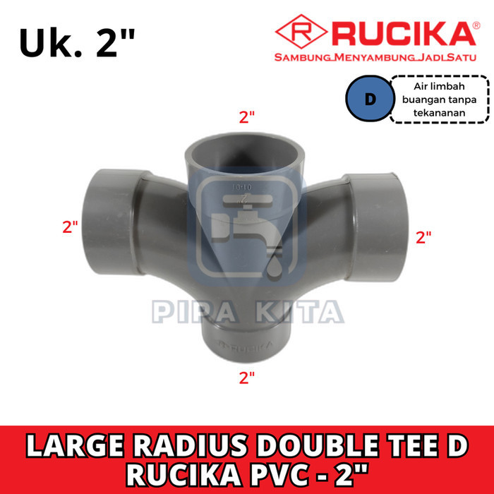 Jual Large Radius Double Tee D 2 Inch RUCIKA PVC Double Tee Way TY ...