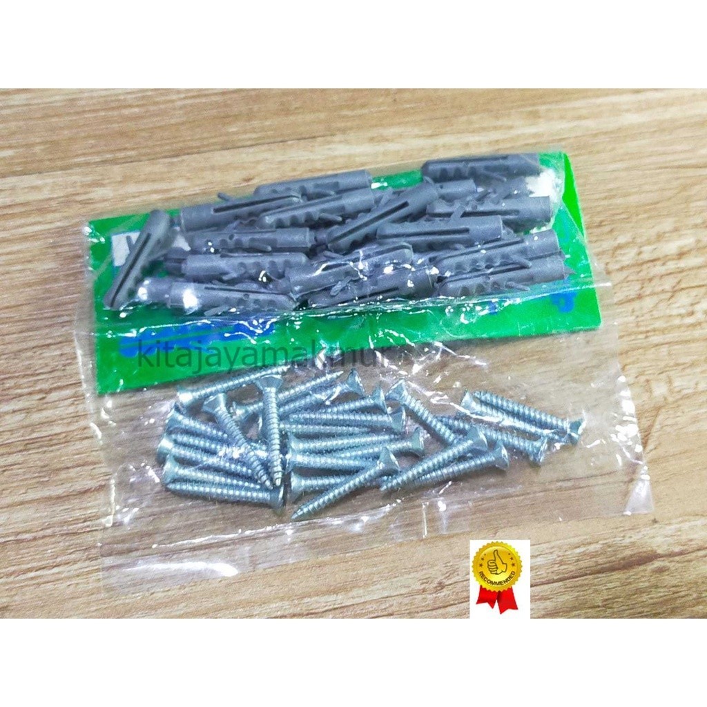 Jual Plastik Sekrup Tanam Dinding Pengencang Skrup + Sekrup Set S6 S8 S10 Wall Plug RRT | Shopee ...