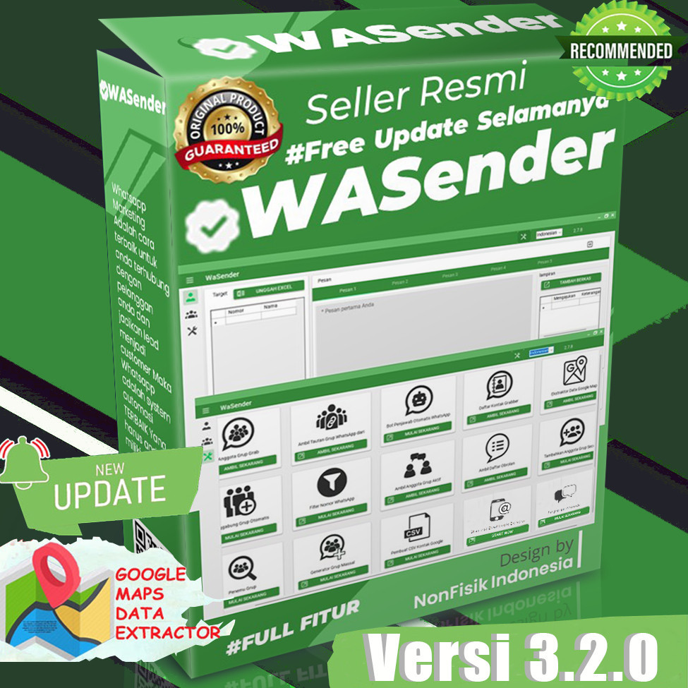Jual ORIGINAL WASender Unlimited Fitur Terbaru Free Update New Version ...