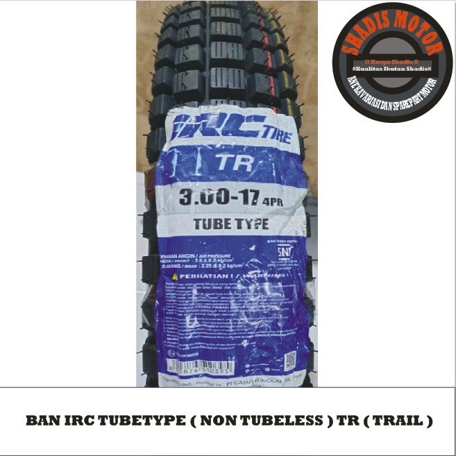 Jual Ban Motor Merk IRC Biasa Tipe Trial Ukuran 300 Ring 17 Ban Motor Tubetype | Shopee Indonesia