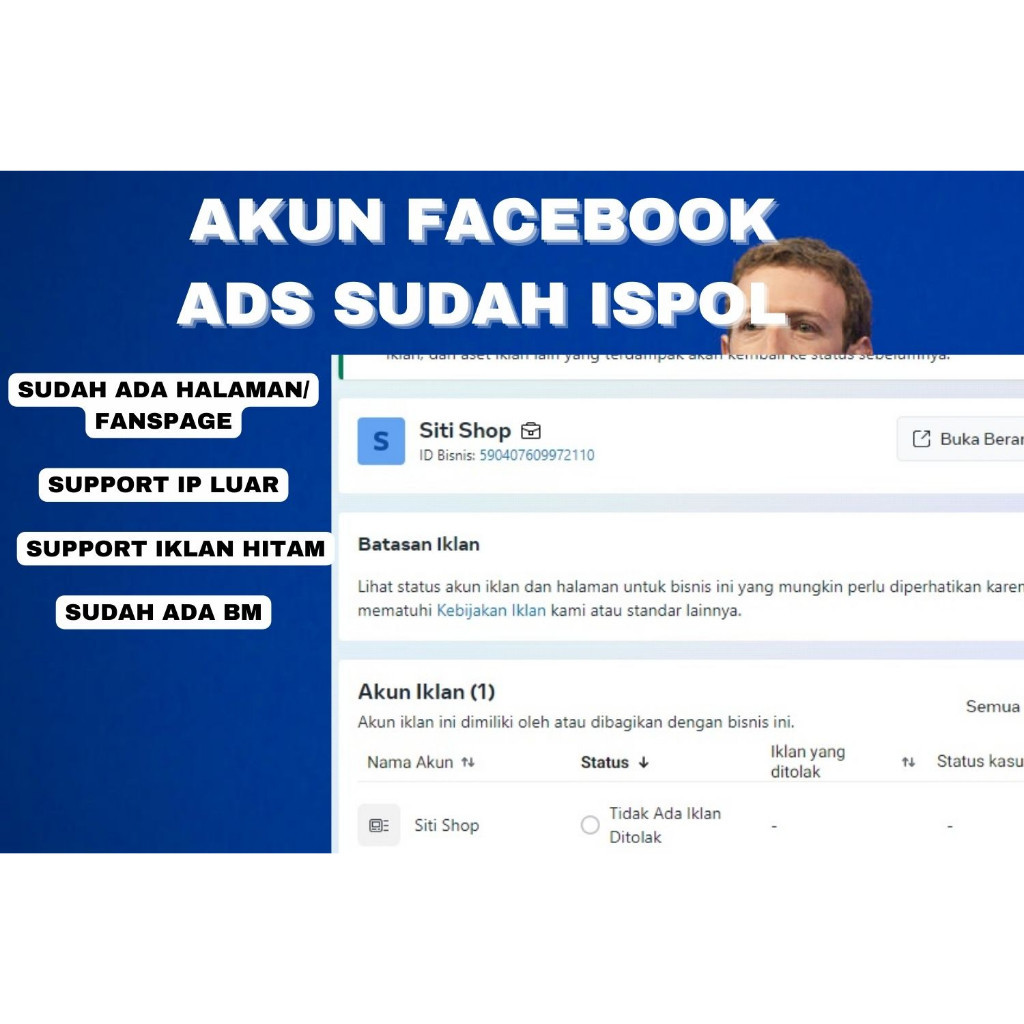 Jual Akun Facebook Ads + Business Manager Sudah (Verifikasi Isu Politik ...