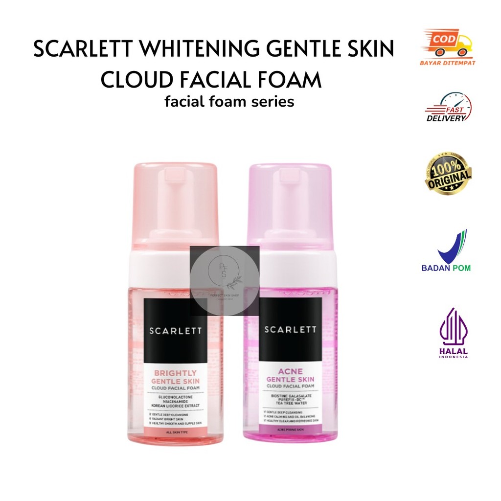 Jual Scarlett Whitening Gentle Skin Cloud Facial Foam Series | Shopee ...