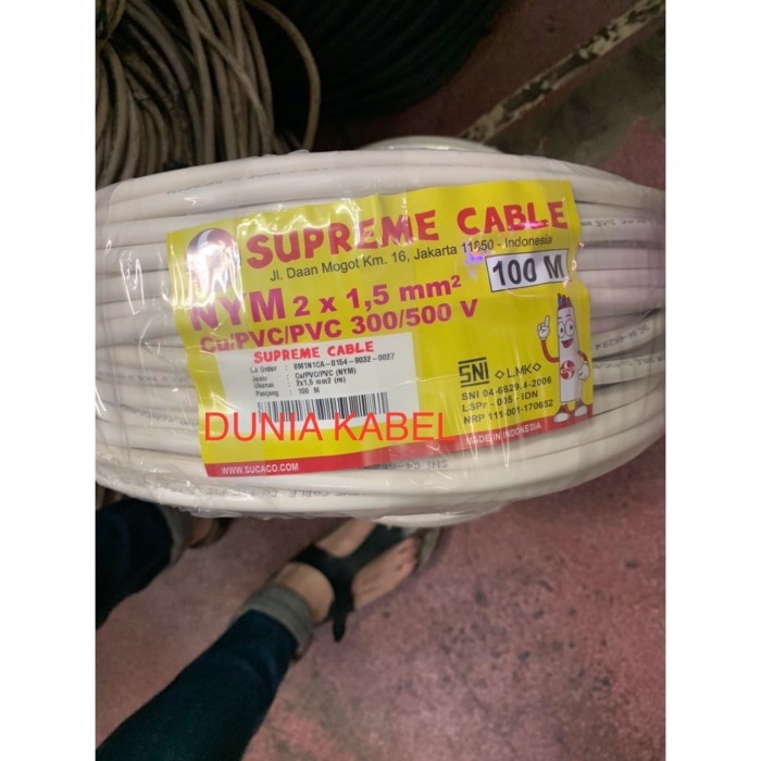 Jual Kabel Listrik Kawat / NYM Supreme 2X1.5 2X1,5 @100 Meter | Shopee Indonesia