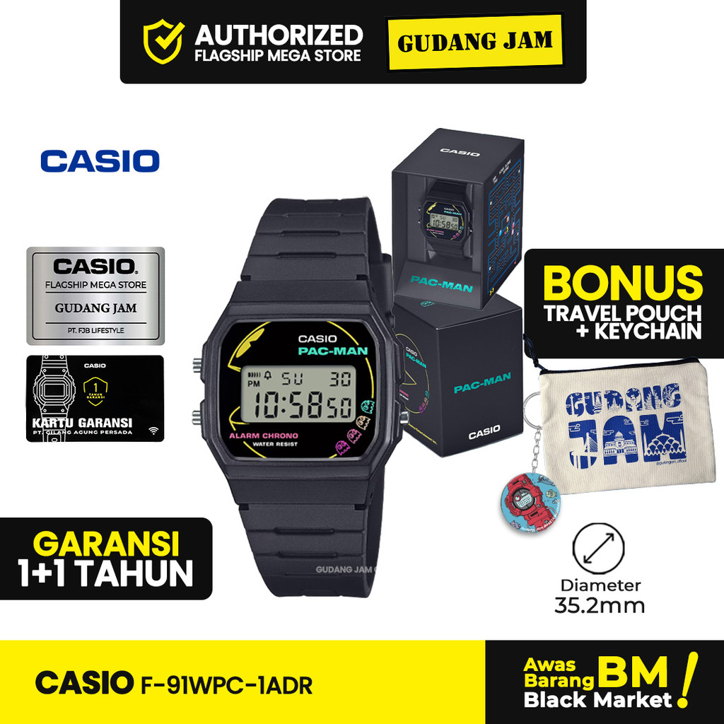 Jual Casio PAC-MAN F-91WPC-1ADR F-91WPC-1A F-91WPC F 91WPC 45th Anniversary Limited Edition ...