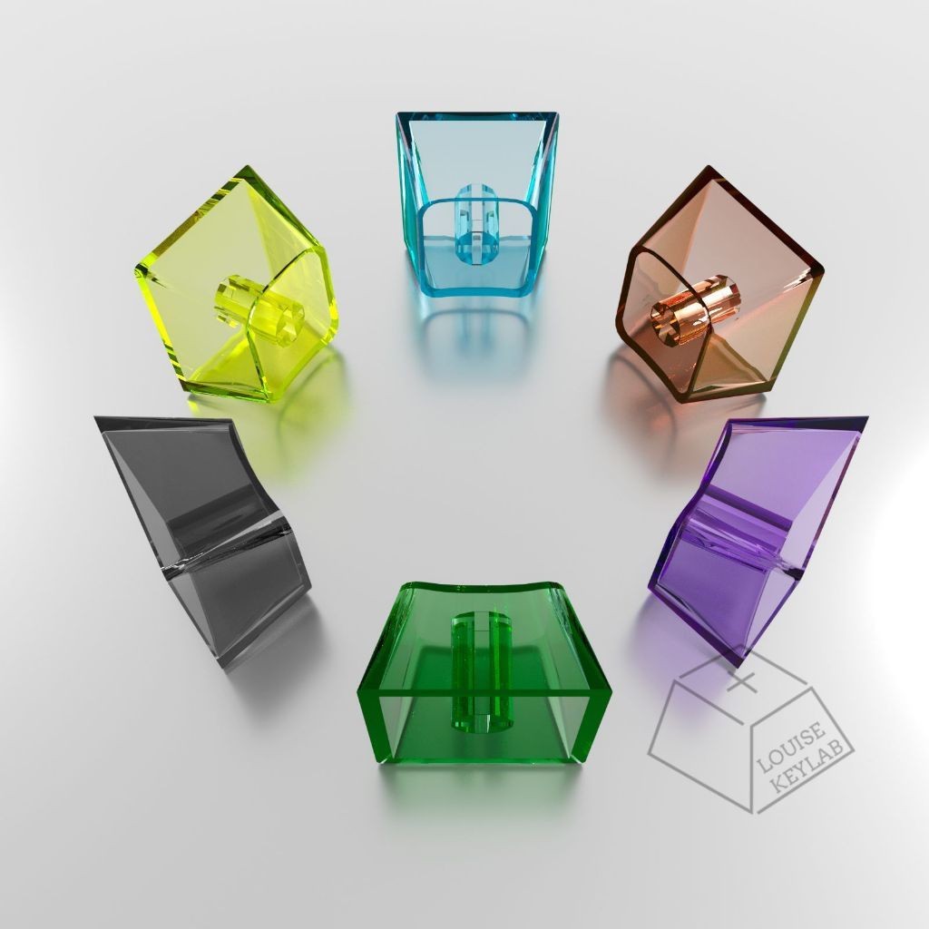 Jual Keycap 1U Cherry R1 R2 R3 R4 Glossy Clear Crystal Tebal mechanical ...