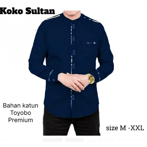 Jual Baju Koko SULTAN Kombinasi batik Lengan Panjang Model Pakistan ...