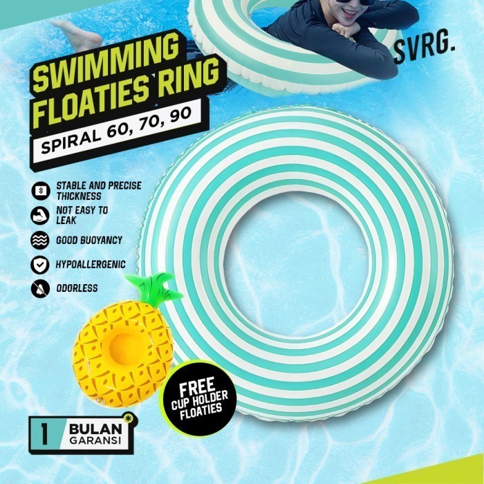 Jual SVRG. Swimming Floaties Spiral FREE CUP HOLDER - Pelampung Renang ...