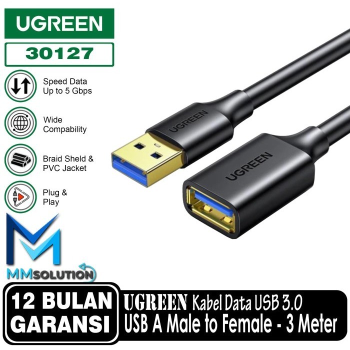 Jual UGREEN Kabel Data USB 3.0 Extension Male To Female High Speed ...