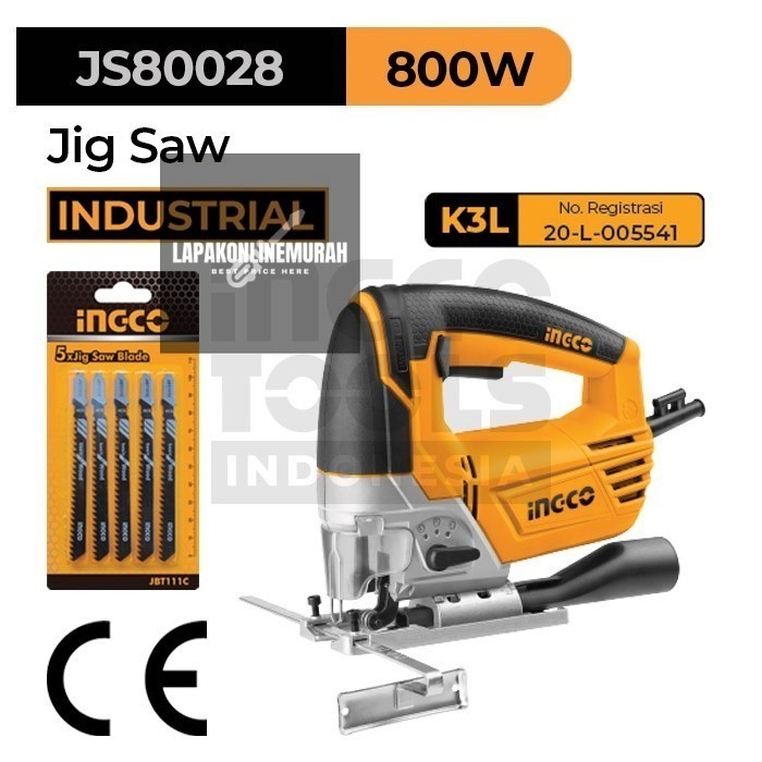 Jual Jig Saw INDUSTRIAL (800W) INGCO JS80028 - Mesin Gergaji Triplek ...