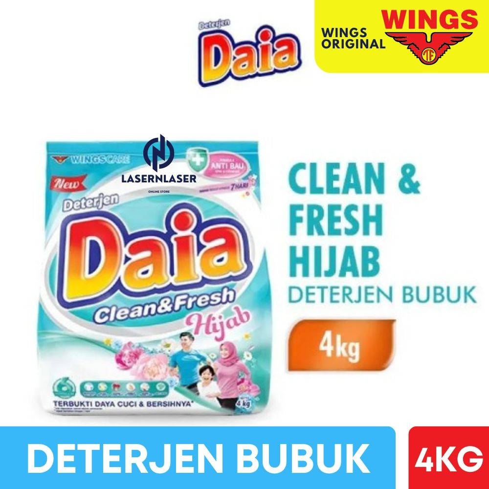 Jual DAIA POWDER DETERJEN BUBUK 4KG CLEAN & FRESH | Shopee Indonesia
