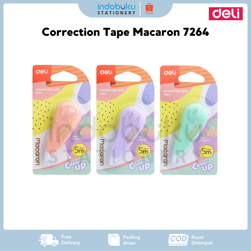 Jual Correction Tape Macaron Deli 5m x 5mm Tipe X Pita Koreksi Deli ...