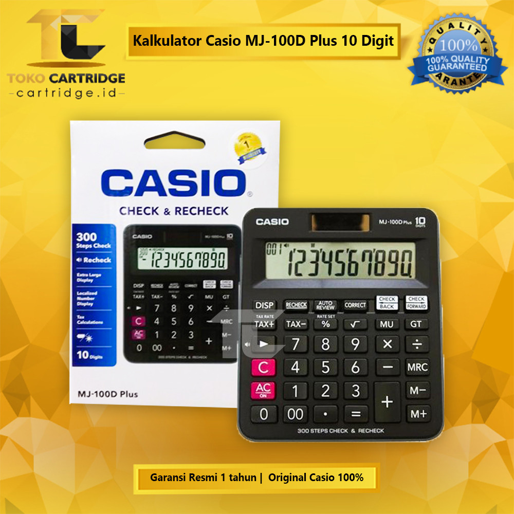 Jual Casio Desktop MJ-100D Plus 10 Digit Cek Ulang Kalkulator Meja Desktop Check Correct MJ 100D ...
