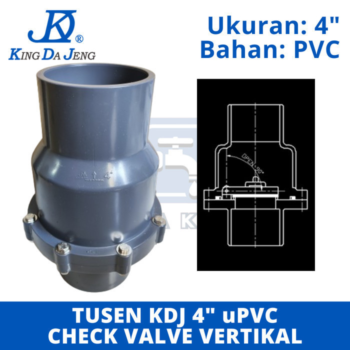 Jual Tusen Klep uPVC 4 Inch Kdj Swing Check Valve Pvc 4 Dim Vertikal | Shopee Indonesia