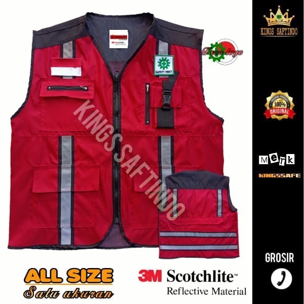 Jual ROMPI SAFETY PUPR TERBARU/SAFETY VEST/ROMPI DINAS PU - Putih ...