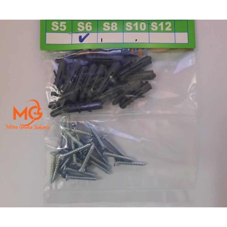 Jual RRT S6 + Skrup Alat Pengencang Sekrup Skrup Mur dan Baut Beton Nylon Termurah MGJ | Shopee ...