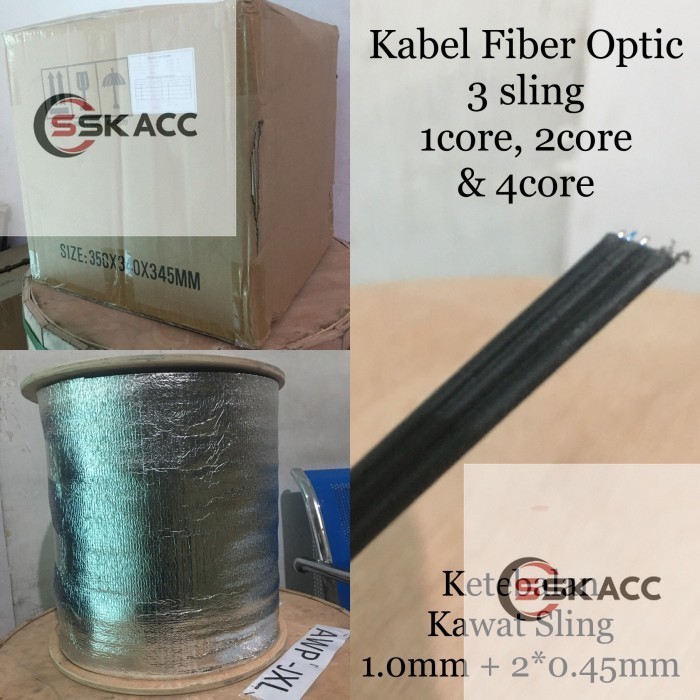 Jual Kabel FIBER OPTIC 1 Core / 2 Core / 4 Core 3 Sling 1000m/ 1KM - 1 ...