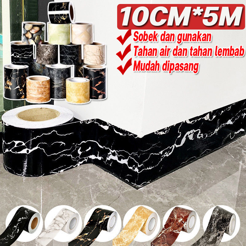 Jual COD 10CM*5M Wallpaper Sticker Border List 10 Warna Gulungan Stiker ...