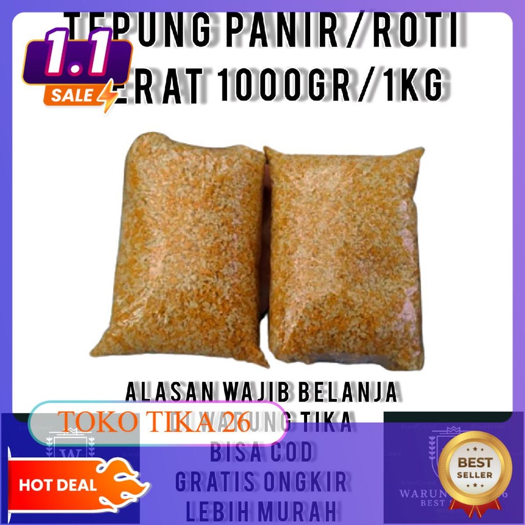 Jual Tepung Panir 1 kg | Tepung Roti Repack 1 kg | Bread Crumb | Shopee ...