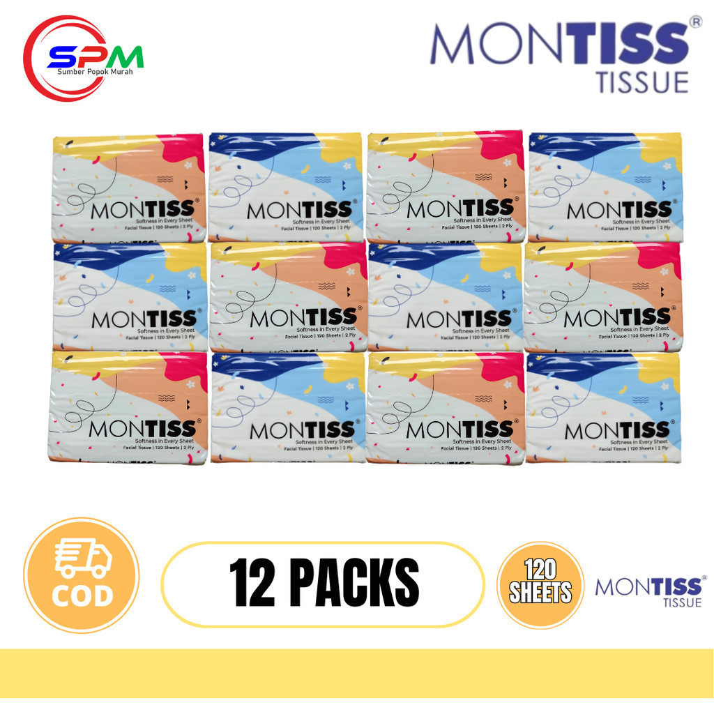 Jual PAKET 12 PACKS Montiss Facial Tissue - Tisu Wajah Montiss Mini 120 ...
