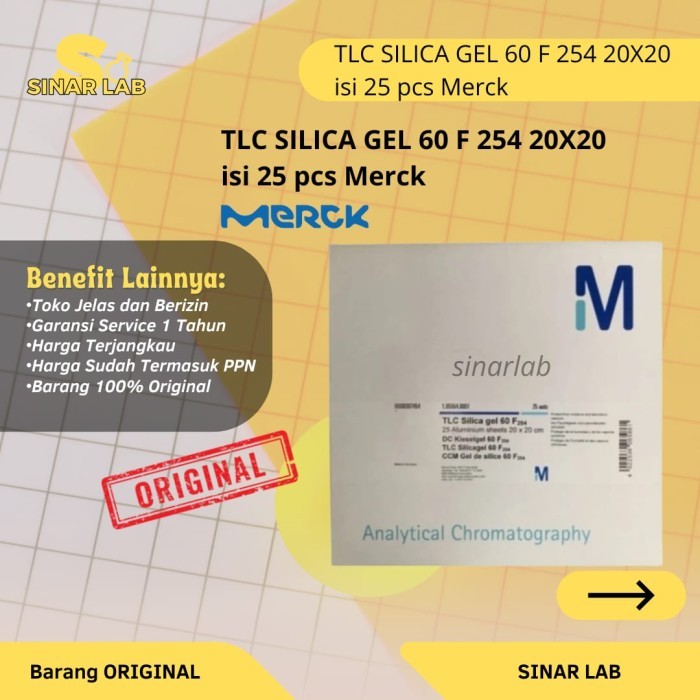 Jual TLC SILICA GEL 60 F 254 20X20 isi 25 pcs Merck | Shopee Indonesia