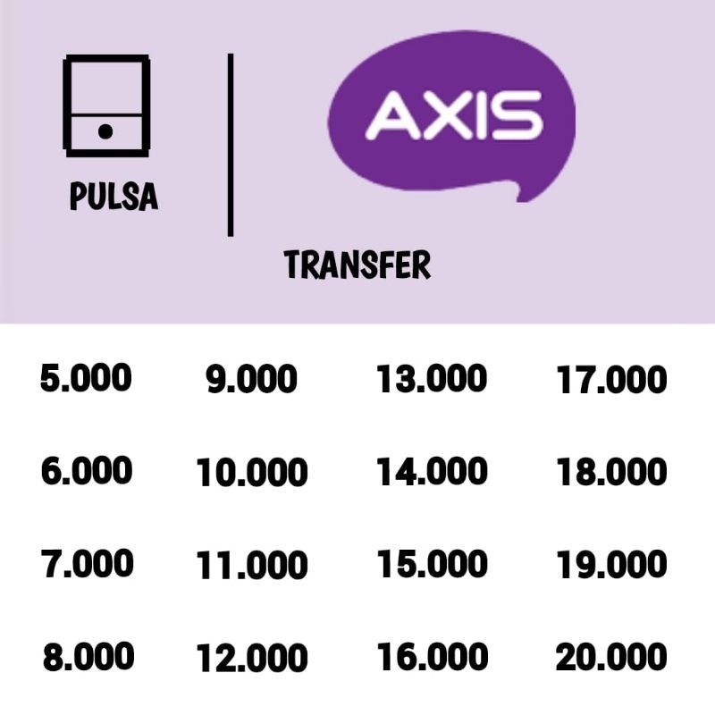 Jual PULSA AXIS TRANSFER | Shopee Indonesia