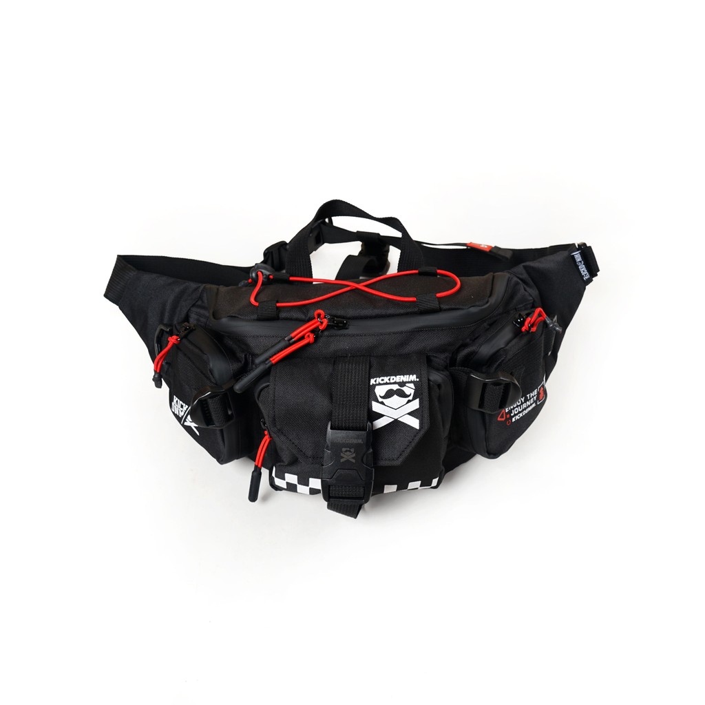 Jual Kick Denim - Waist Bag Hitam Variasi Merah with Adjuster - WB ...