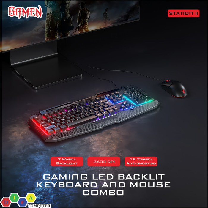 Jual Keyboard Gaming Gamen Station II GK100 Mechanical Membran | Shopee ...