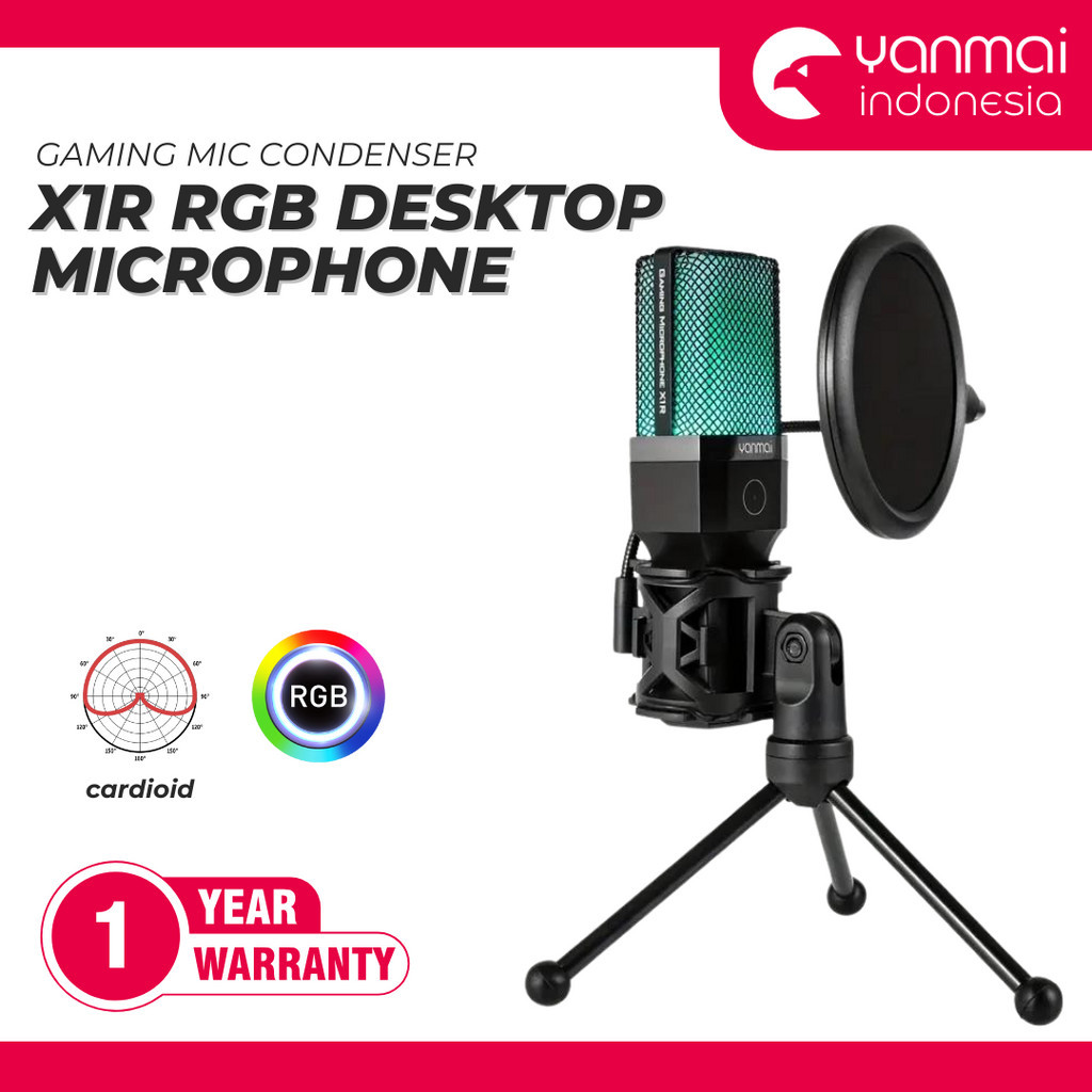 Jual Yanmai X1R USB Gaming RGB Microphone Desktop Live Streaming ...