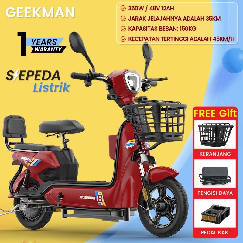 Jual Sepeda Listrik Dewasa Sepeda Motor Listrik 48v 12ah Sepeda Listrik ...