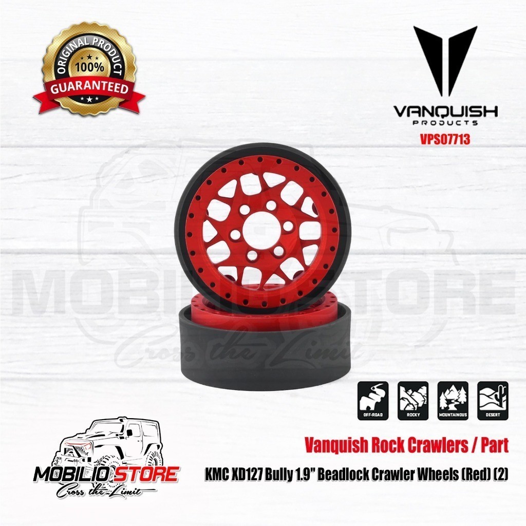 Jual Vanquish KMC 1.9 XD127 Bully Beadlock Wheels 2 Pcs for RC Crawler ...