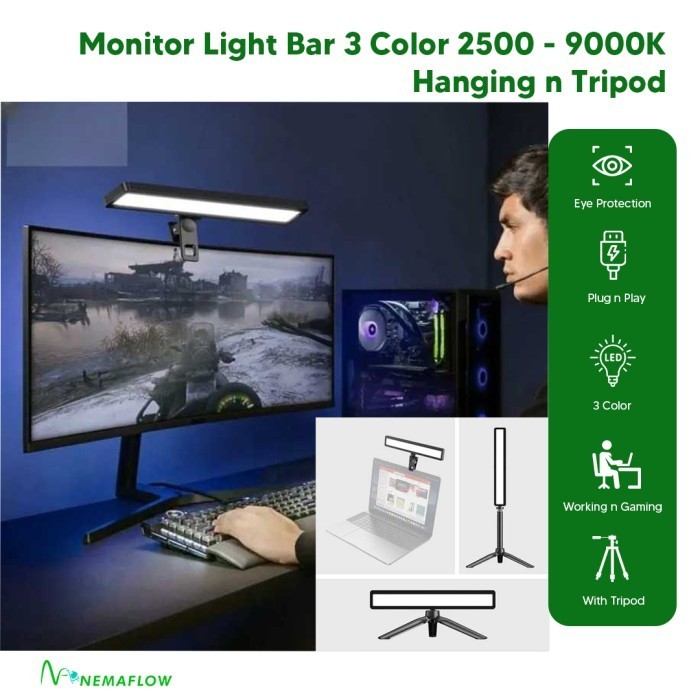 Jual Hanging Light Lampu Layar Monitor Light Bar Working Gaming ...