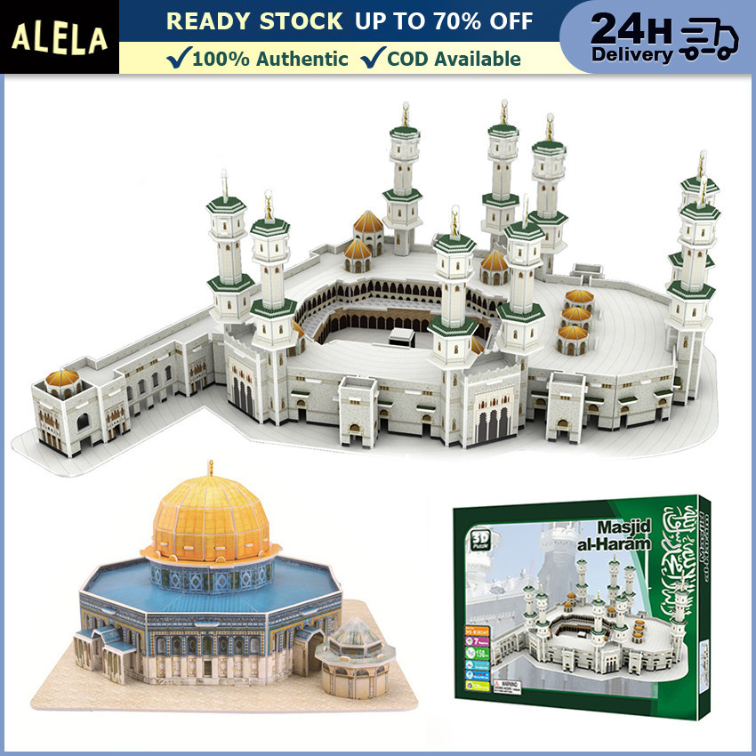 Jual 3D Puzzle Miniatur Masjid AL Nabawi Madinah & Haram Mekkah Mainan ...