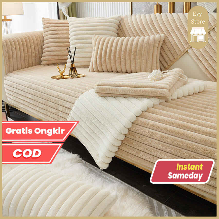 Jual Evy Store Sarung Sofa Bulu Kelinci Lembut Sofa Cover Alas Hangat Velvet Non Slip Dekorasi ...